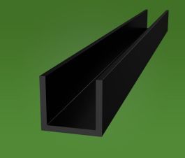 Plastic channel 50mm x 50mm x 3mm black