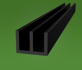 Double channel base 7mm x 5mm x 19mm x 1.5mm black