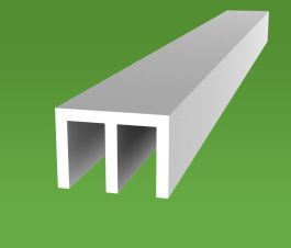 Double channel top 10mm x 10mm x 25mm x 1.5mm white