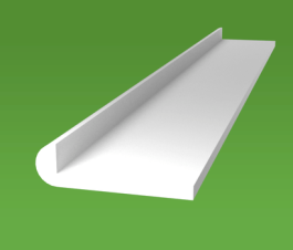 Plastic edge lipping rigid 40mm x 10mm x 2.5mm white